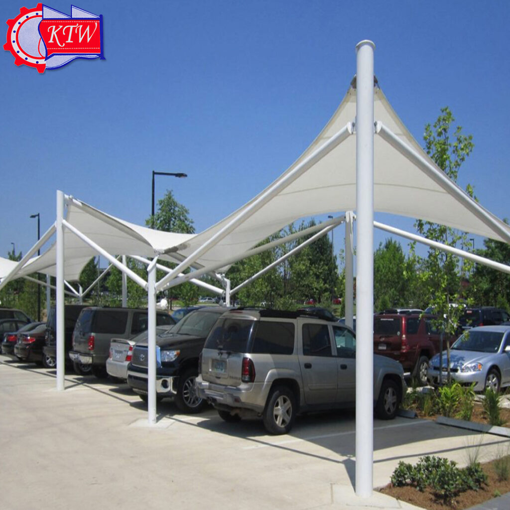 Steel Car Parking Shed with unique design - Kuwait Techno Works